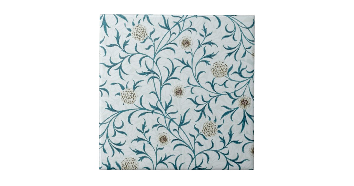 CERAMIC TILE ; WILLIAM MORRIS : FLORAL PATTERN | Zazzle