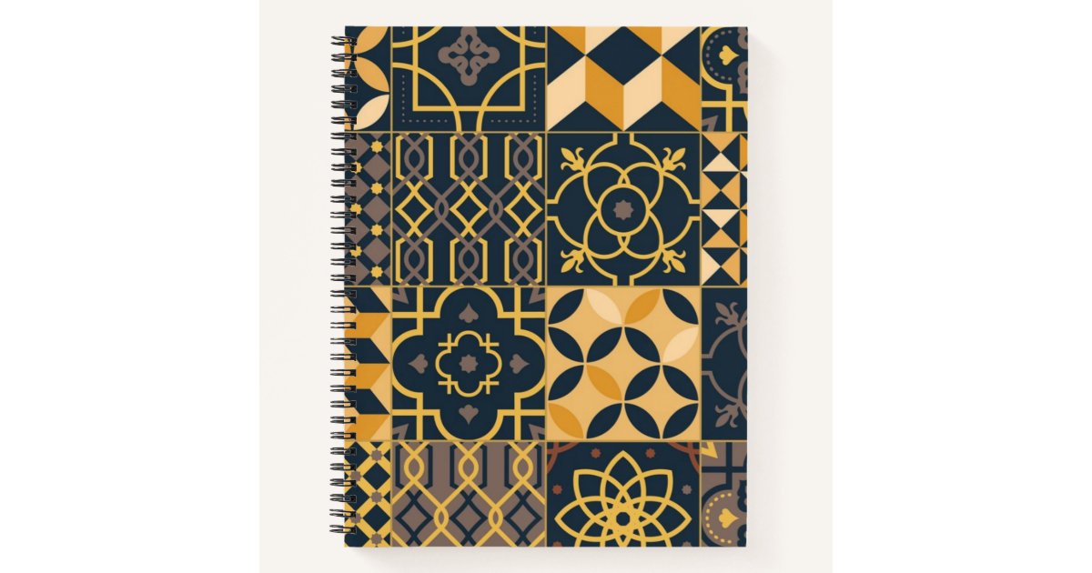 Ceramic tiles pattern notebook | Zazzle