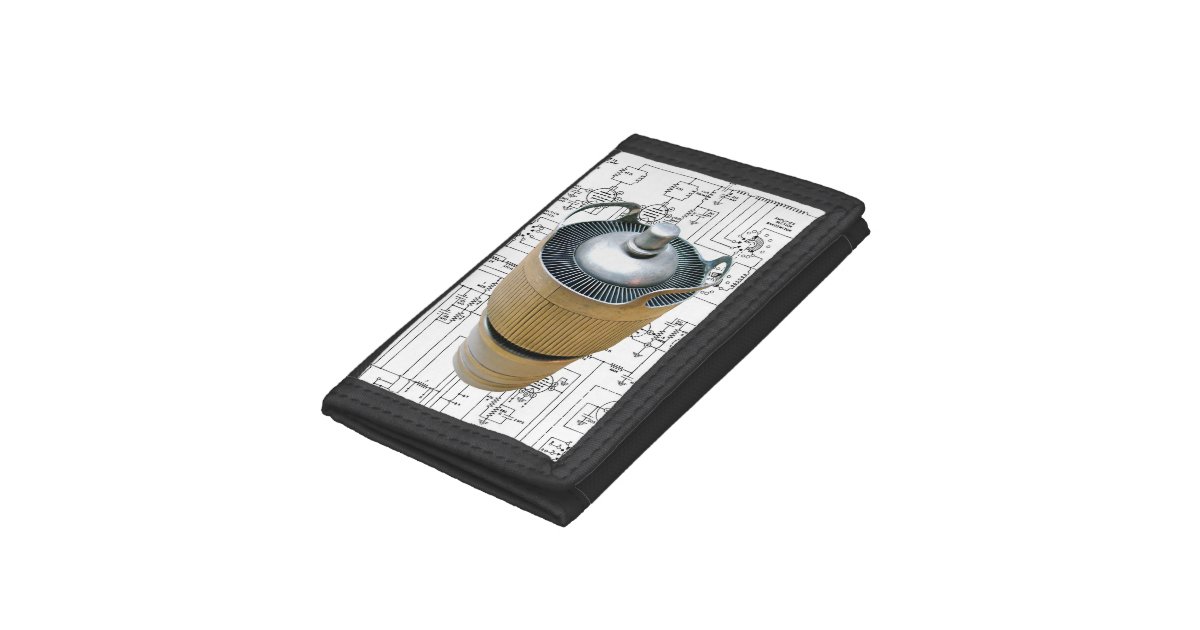 Ceramic Transmitting Tube Schematic Trifold Wallet | Zazzle