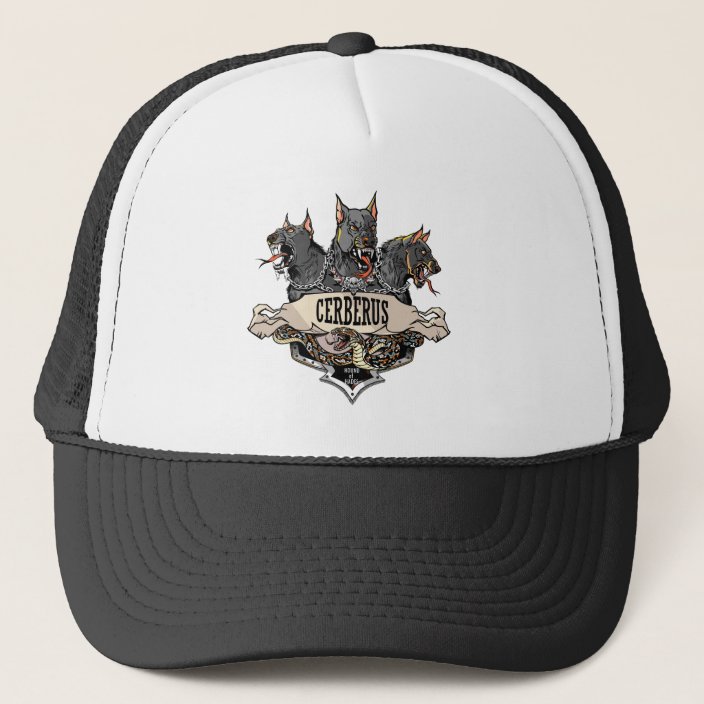 Cerberus Hellhound and snake Trucker Hat | Zazzle.com
