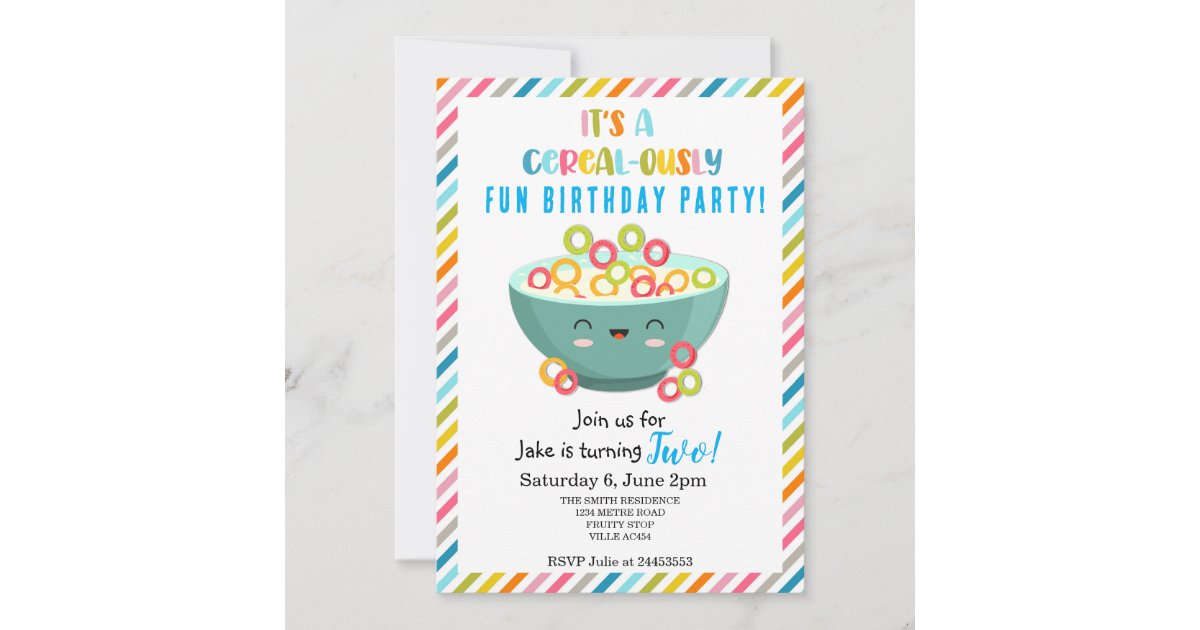 Cereal-ously Fun Birthday Party Invitation | Zazzle