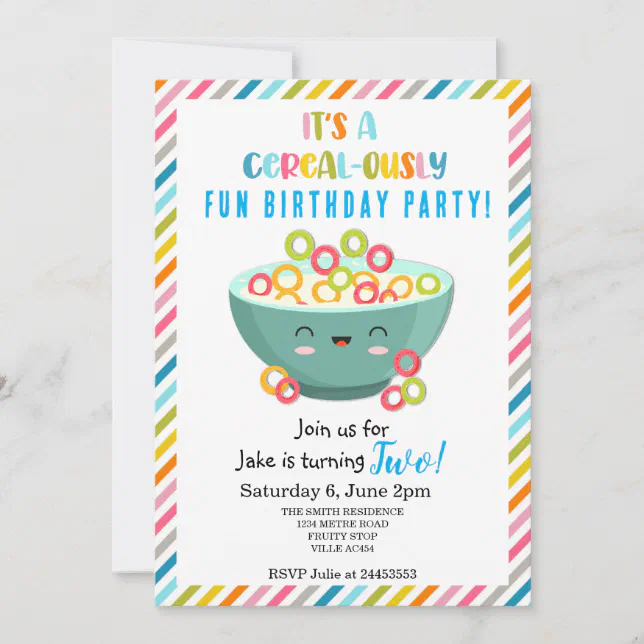 Cereal-ously Fun Birthday Party Invitation | Zazzle