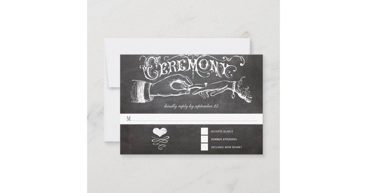 Ceremony Chalkboard Response Card | Zazzle