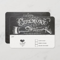 Ceremony Chalkboard Response Card | Zazzle