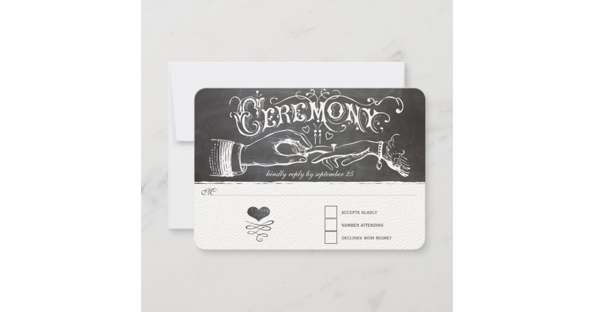 Ceremony Chalkboard Response Card | Zazzle
