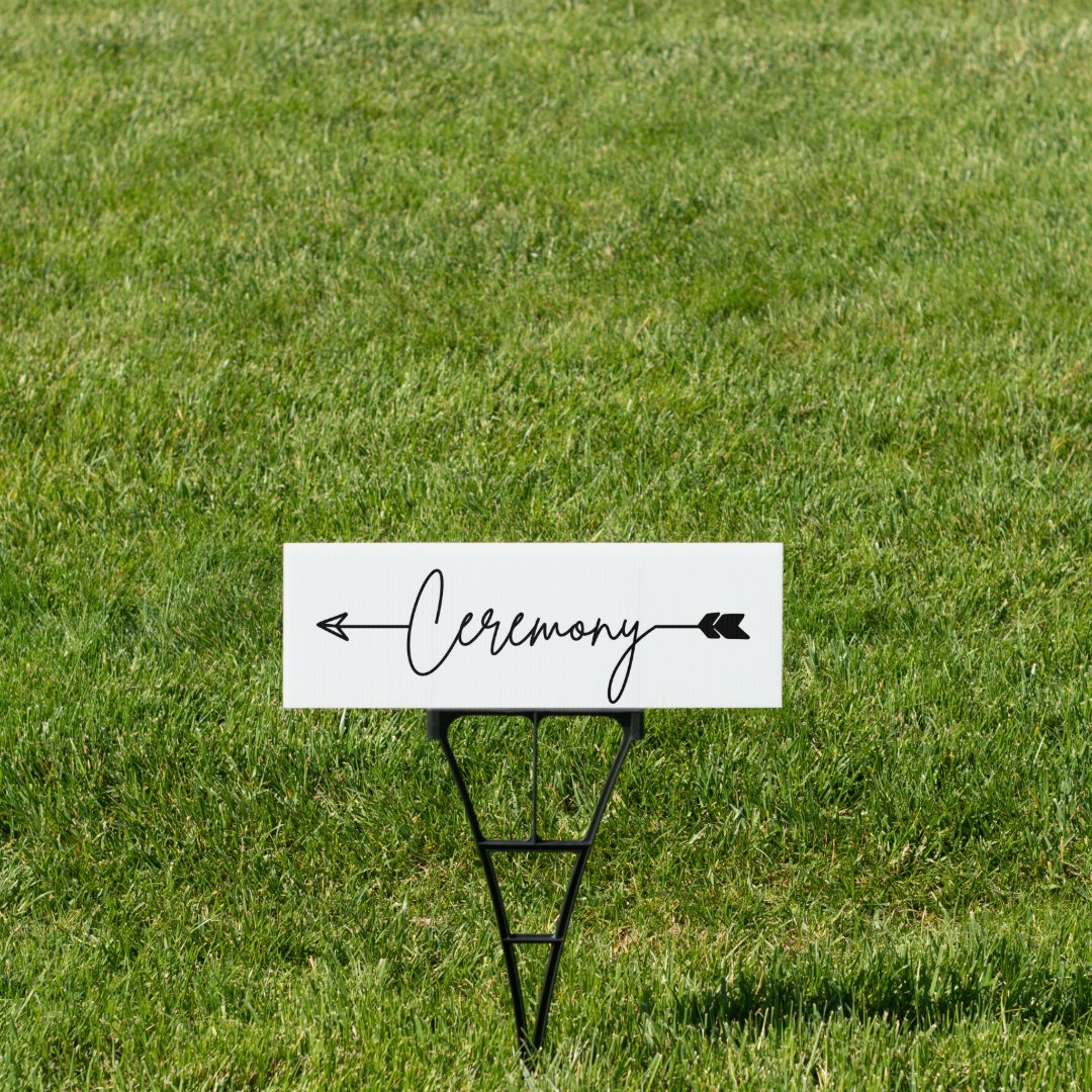 Ceremony direction sign, wedding direction sign | Zazzle