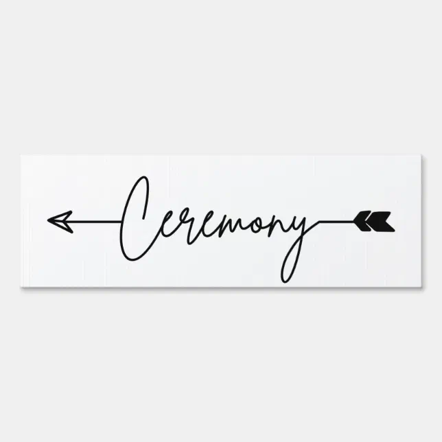 Ceremony direction sign, wedding direction sign | Zazzle