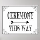 This Way Ceremony Calligraphy Arrow Right Sign | Zazzle.com