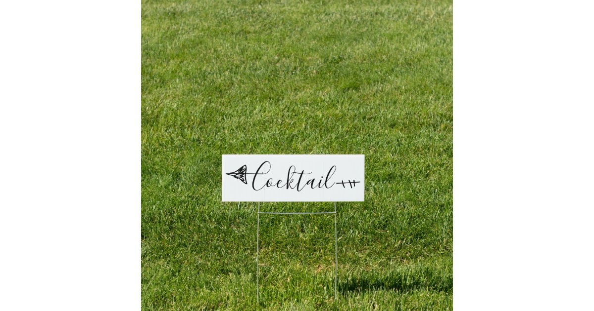 Ceremony Way Arrow Direction cocktail Sign | Zazzle