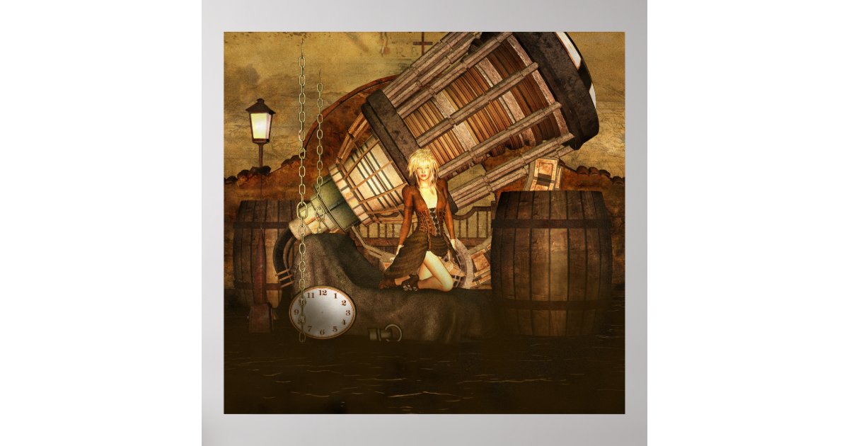 Ceris Tortuga Steampunk Art Poster | Zazzle