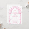 Cerise Pink Victorian Frame Wedding Invitation | Zazzle
