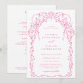 Cerise Pink Victorian Frame Wedding Invitation | Zazzle