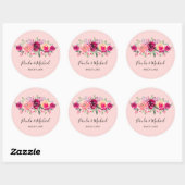 Cerise Watercolor Floral Sticker | Zazzle