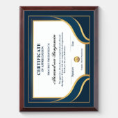 Certificate Of Achievement Excellence Professional Award Plaque | Zazzle