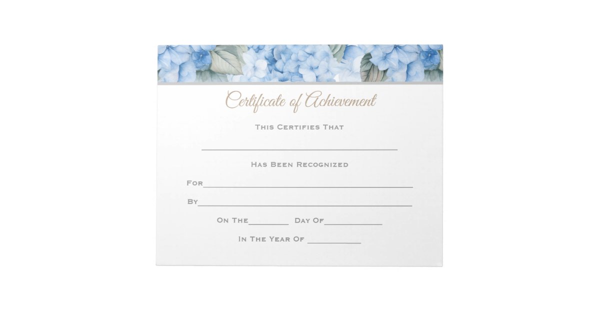 Certificate of Achievement Notepad | Zazzle