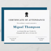 Certificate of attendance formal participant card | Zazzle