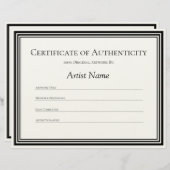 Certificate of Authenticity Art Letter Paper | Zazzle