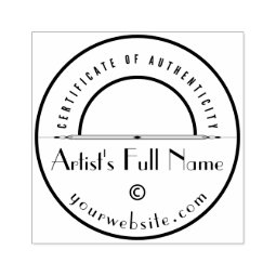 Certificate of Authenticity Art Retail Marketing Rubber Stamp | Zazzle