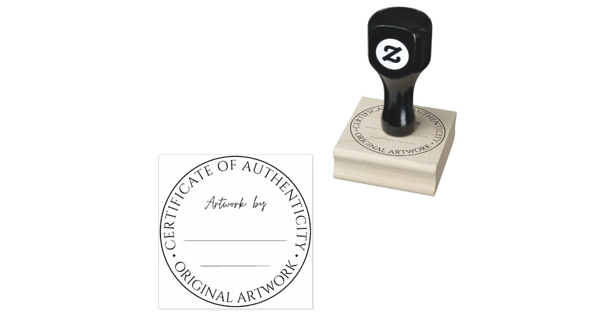 Certificate of Authenticity for Original Artwork Rubber Stamp | Zazzle