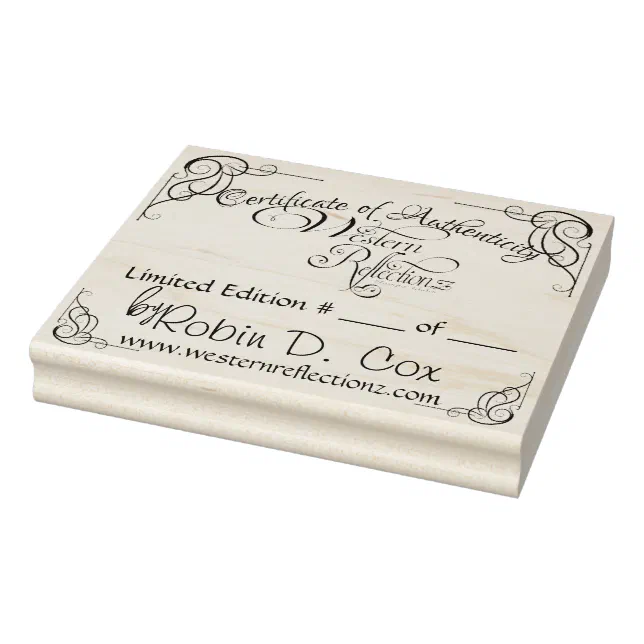 Certificate of Authenticity ~ Limited Edition Rubber Stamp | Zazzle