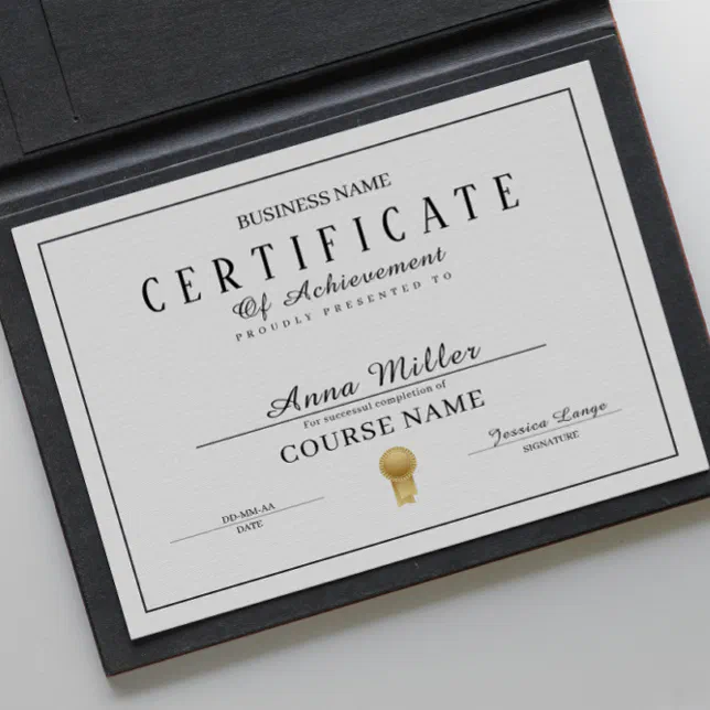 Certificate Of Completion Awards Black And White | Zazzle