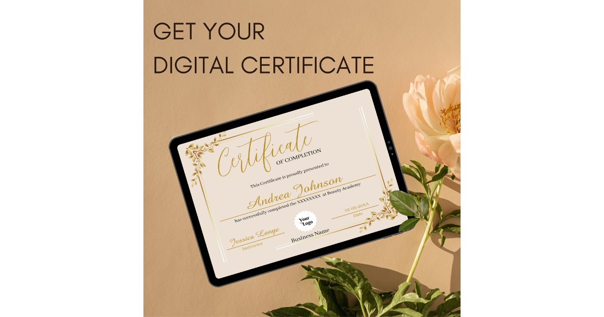 Certificate Of Completion Awards Script Golden Poster | Zazzle
