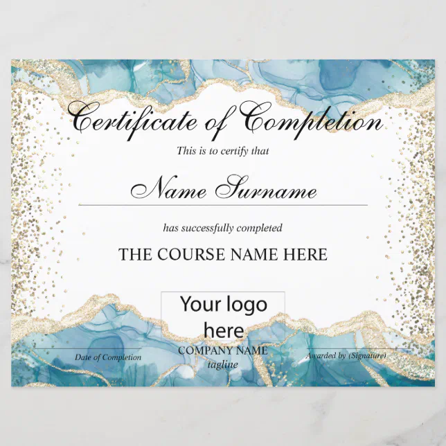 Certificate of Completion Course Completion logo | Zazzle