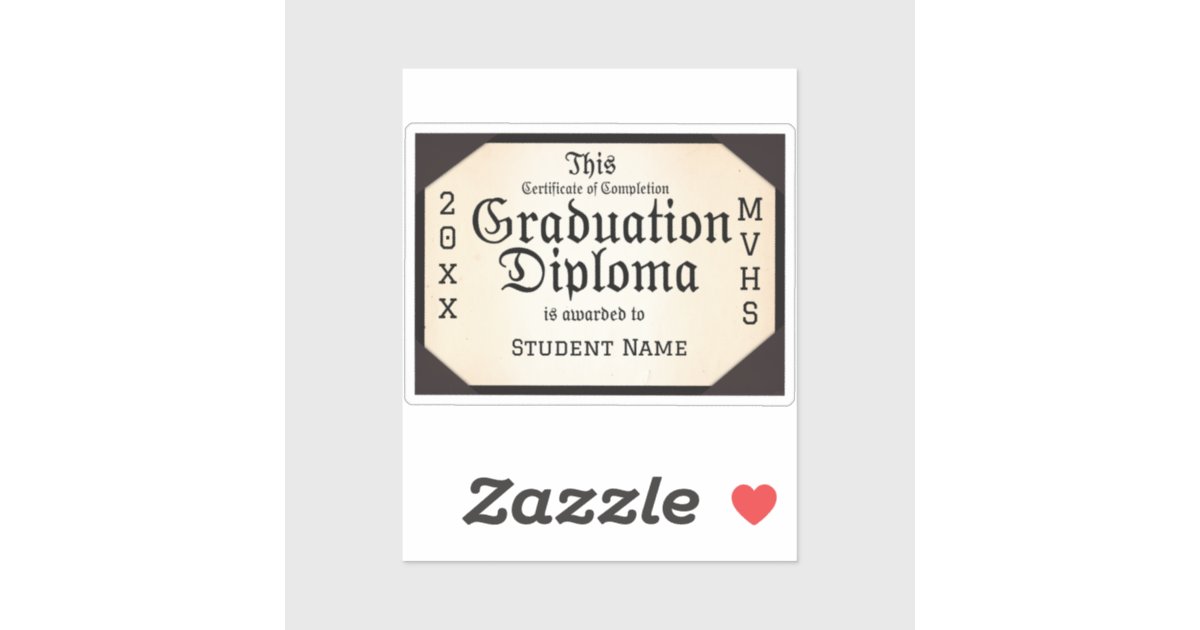Certificate of Completion Graduation Sticker | Zazzle