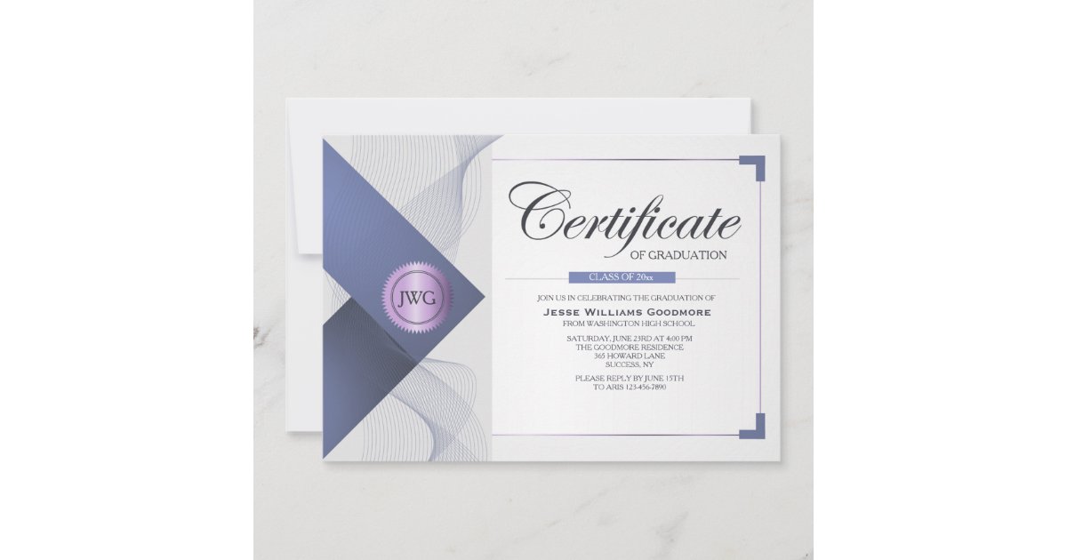 Certificate of Graduation Invitation | Zazzle
