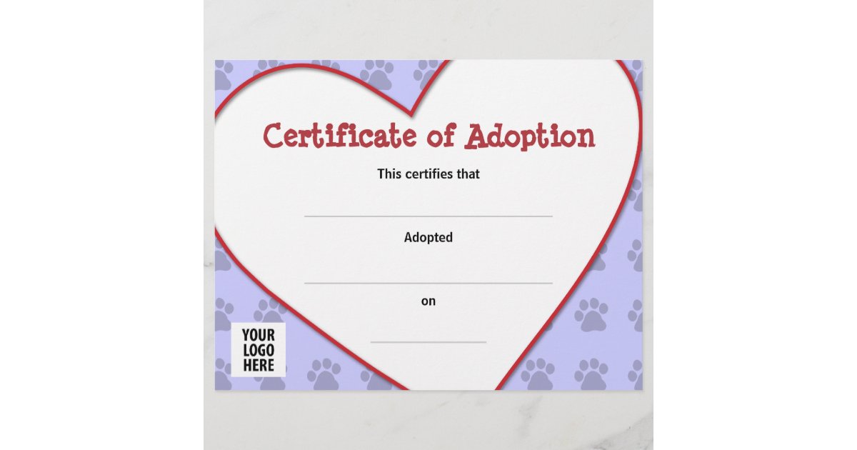 Certificate of Pet Adoption | Zazzle