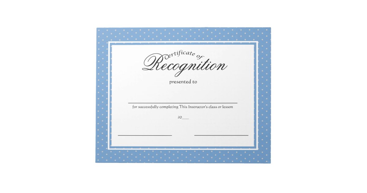 Certificates of Recognition Notepad | Zazzle