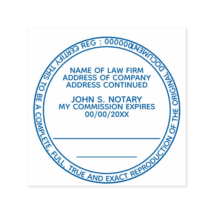 Certified copy notary public round black self-inking stamp | Zazzle.com