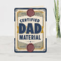 Certified Dad Material Vintage Father’s Day Card | Zazzle