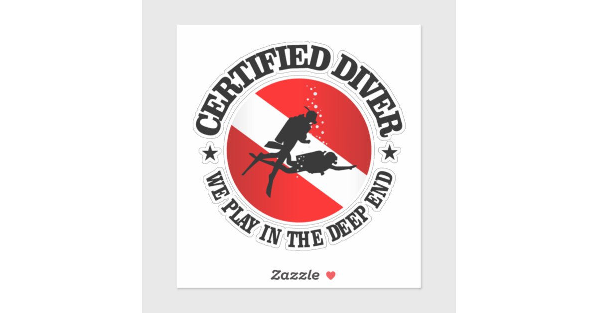 Certified Diver (rd) Sticker | Zazzle