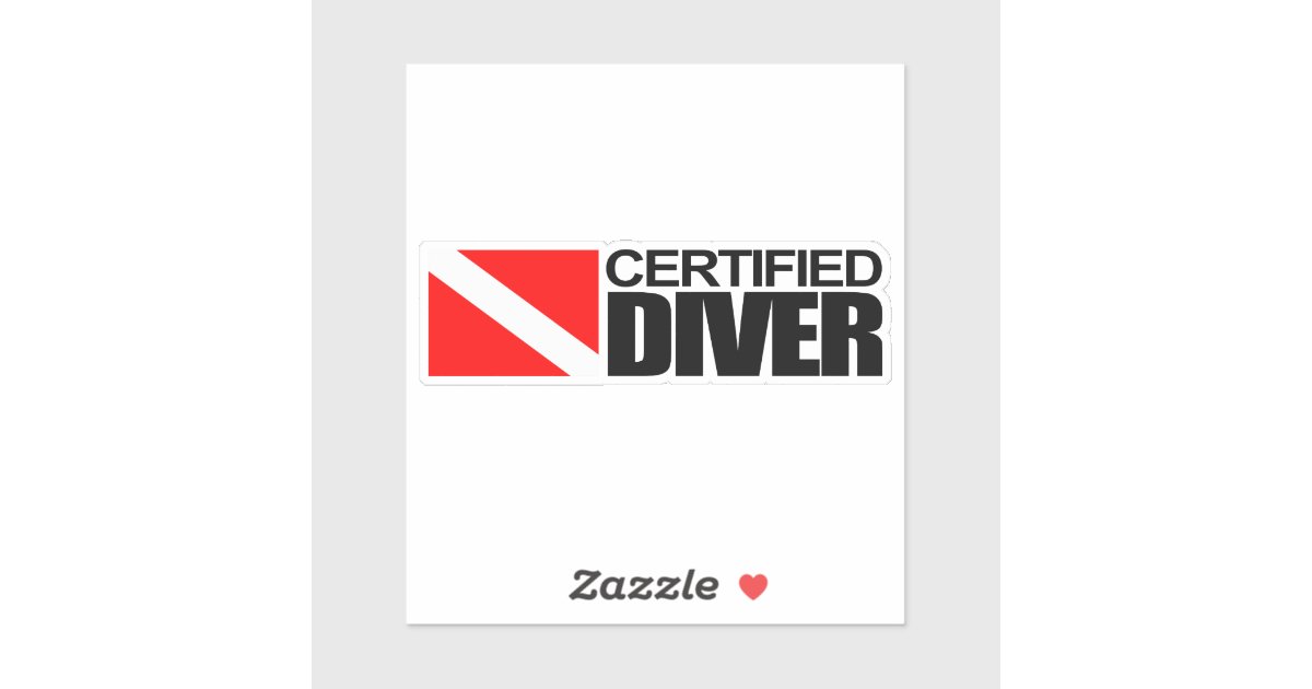 Certified Diver Rectangular Sticker | Zazzle