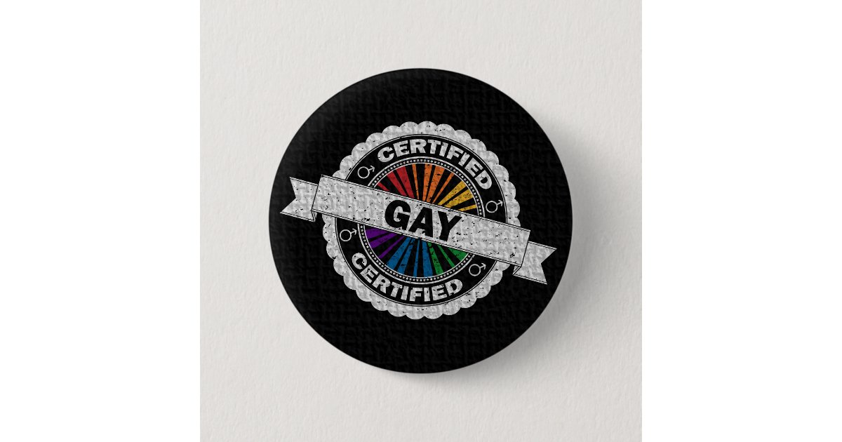 Certified Gay Pride Seal of Approval Button | Zazzle