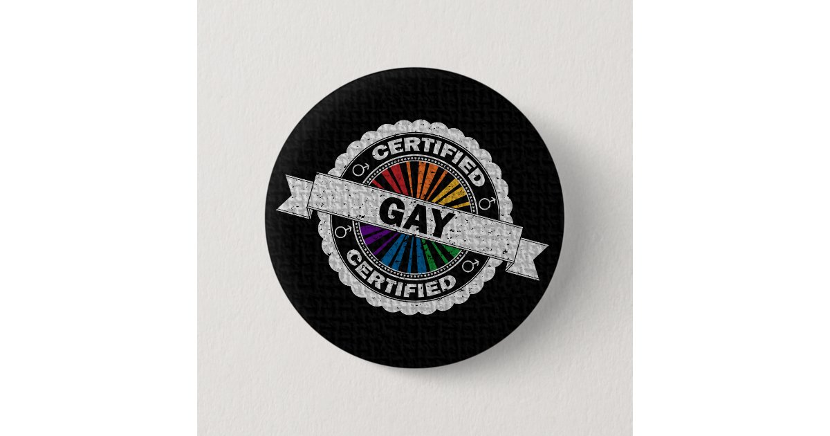 Certified Gay Pride Seal Of Approval Button Zazzle