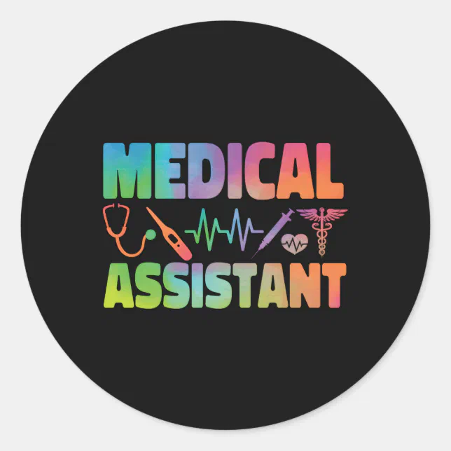 Certified Medical Assistant Watercolor Cma Classic Round Sticker | Zazzle