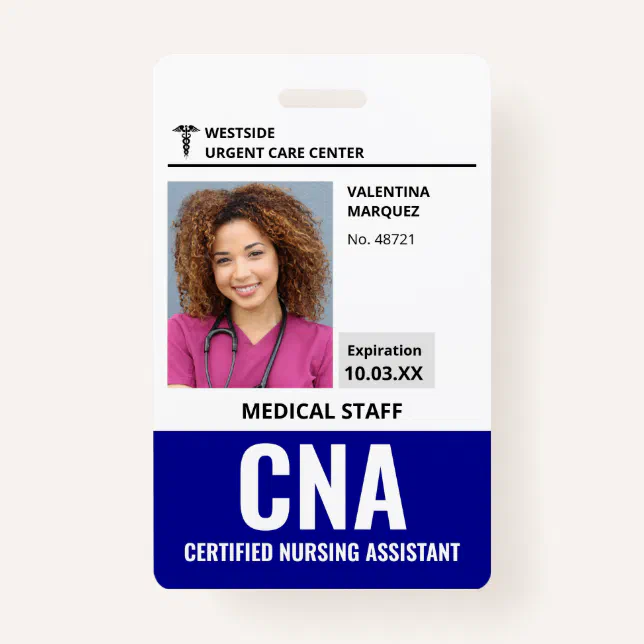 Certified Nursing Assistant CNA ID Photo Badge | Zazzle