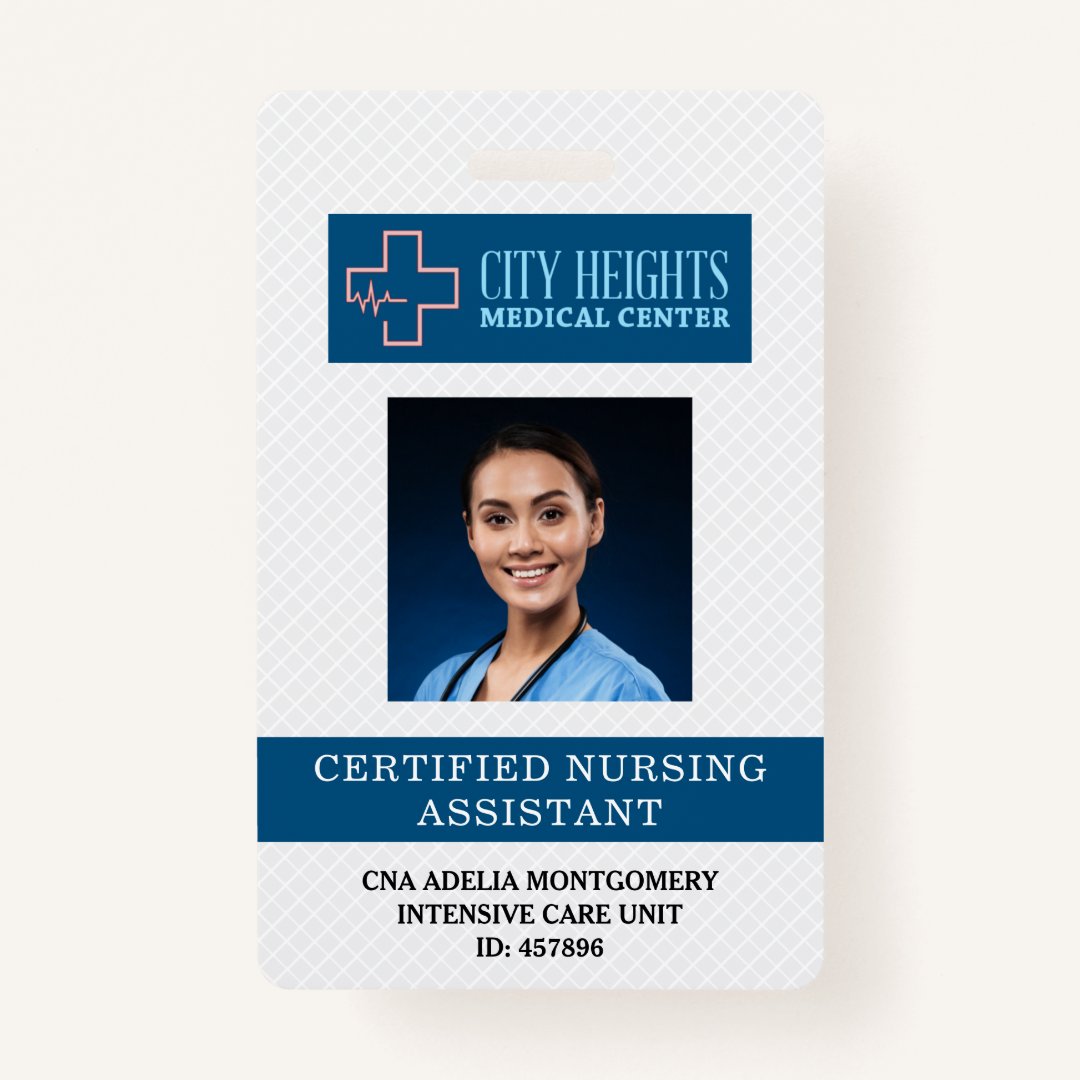 Certified Nursing Assistant CNA Name Photo ID Logo Badge | Zazzle