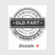 Certified Old Fart Shirt Funny Retirement Gift Sticker | Zazzle