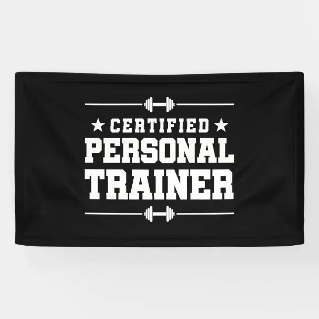Certified Personal Trainer Fitness Coach Gym Train Banner | Zazzle