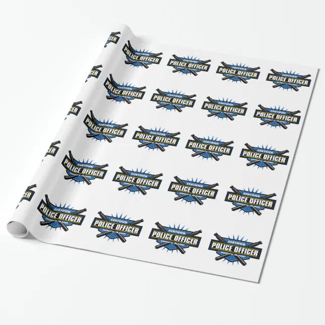 Certified Police Officer Wrapping Paper | Zazzle