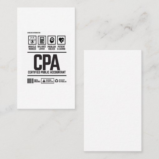 certified public accountant-CPA Business Card | Zazzle