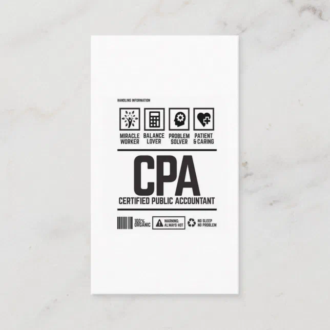 certified public accountant-CPA Business Card | Zazzle