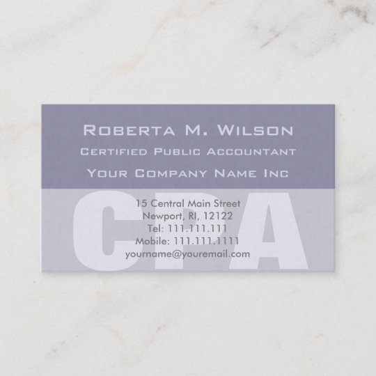 Certified Public Accountant CPA Elegant Business Card | Zazzle.com