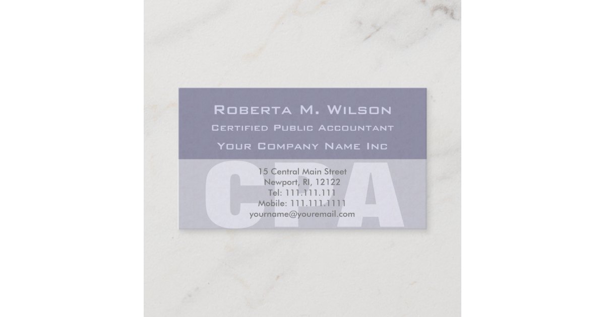 Certified Public Accountant CPA Elegant Business Card | Zazzle.com