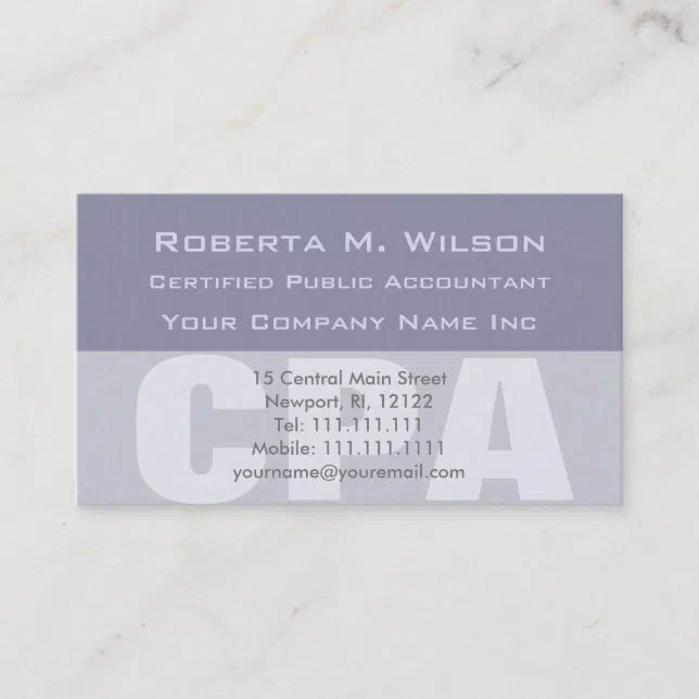 Certified Public Accountant CPA Elegant Business Card | Zazzle