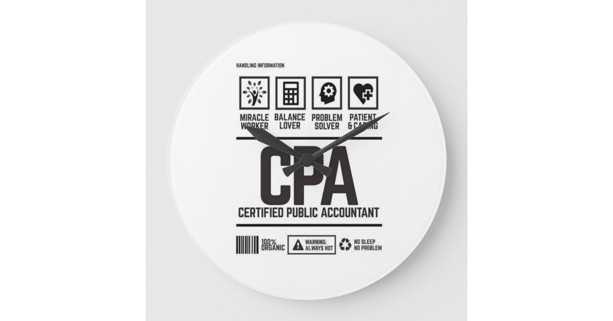 certified public accountant-CPA Large Clock | Zazzle