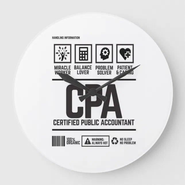 certified public accountant-CPA Large Clock | Zazzle